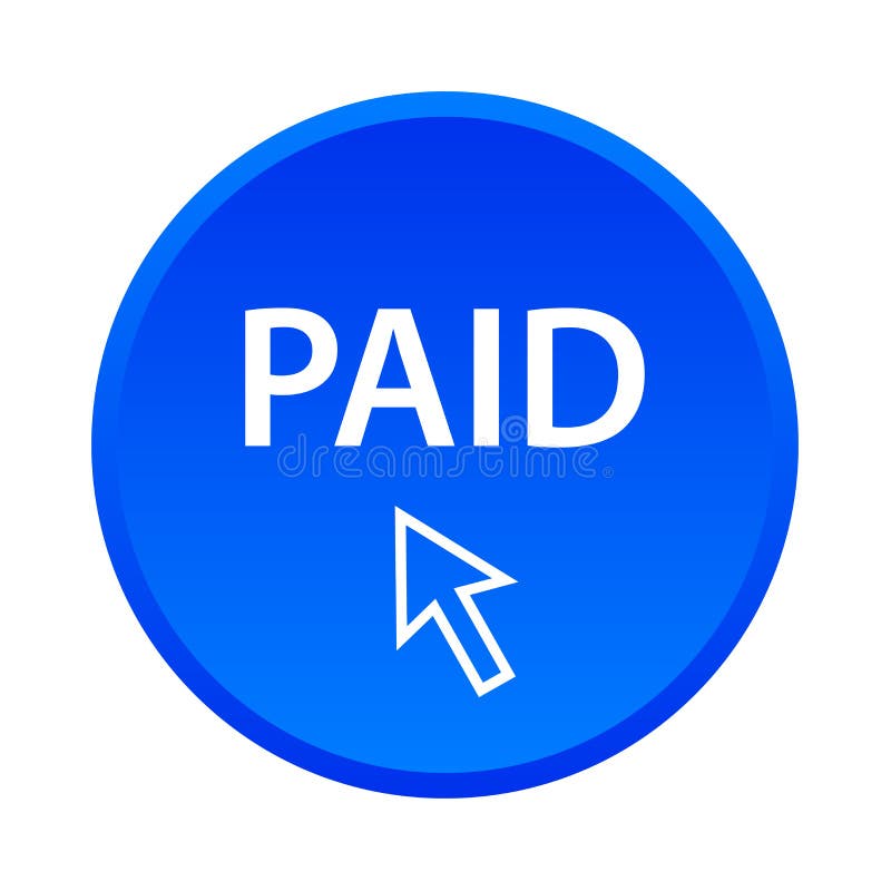 Paid button stock vector. Illustration of cart, banner - 189626674