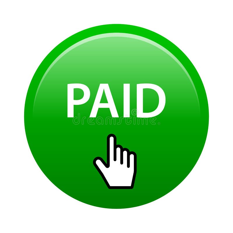 Paid button stock vector. Illustration of coupon, computer - 189626992