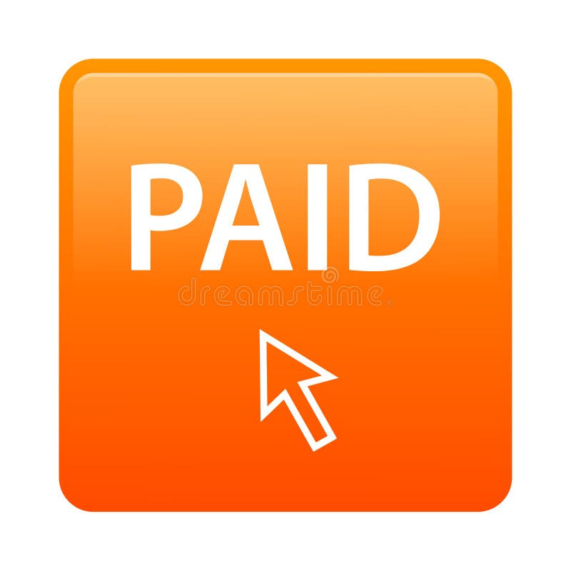 Paid button stock vector. Illustration of bill, buyer - 189627826