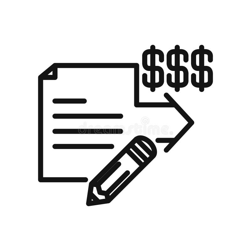 Paid Article Black and White Icon Illustration Stock Vector ...