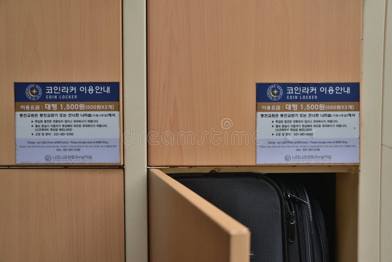 Paid Baggage Locker Storage in Korea Editorial Photo - Image of ...