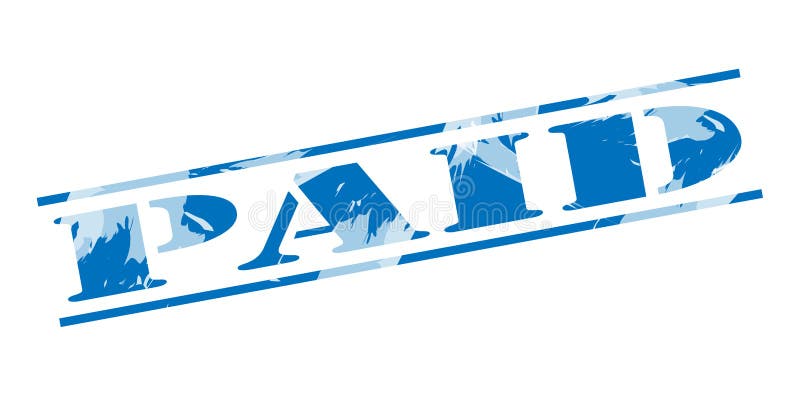 Paid in blue ink stamp stock illustration. Illustration of rendering ...