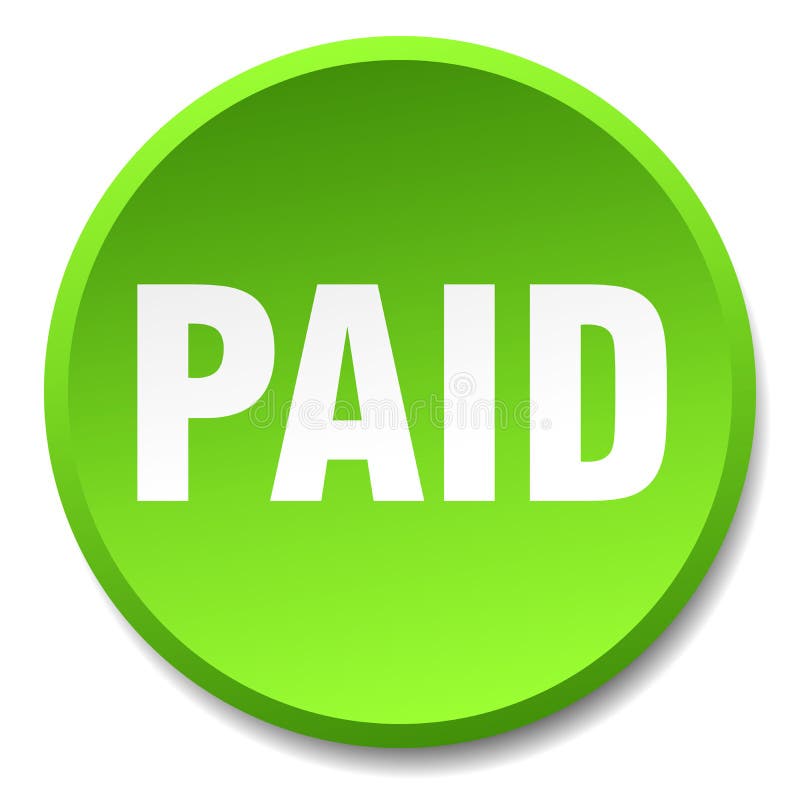 Paid button stock vector. Illustration of badge, background - 122782703
