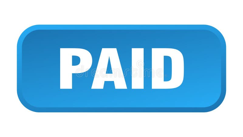 Paid button stock vector. Illustration of buyer, cart - 189626461