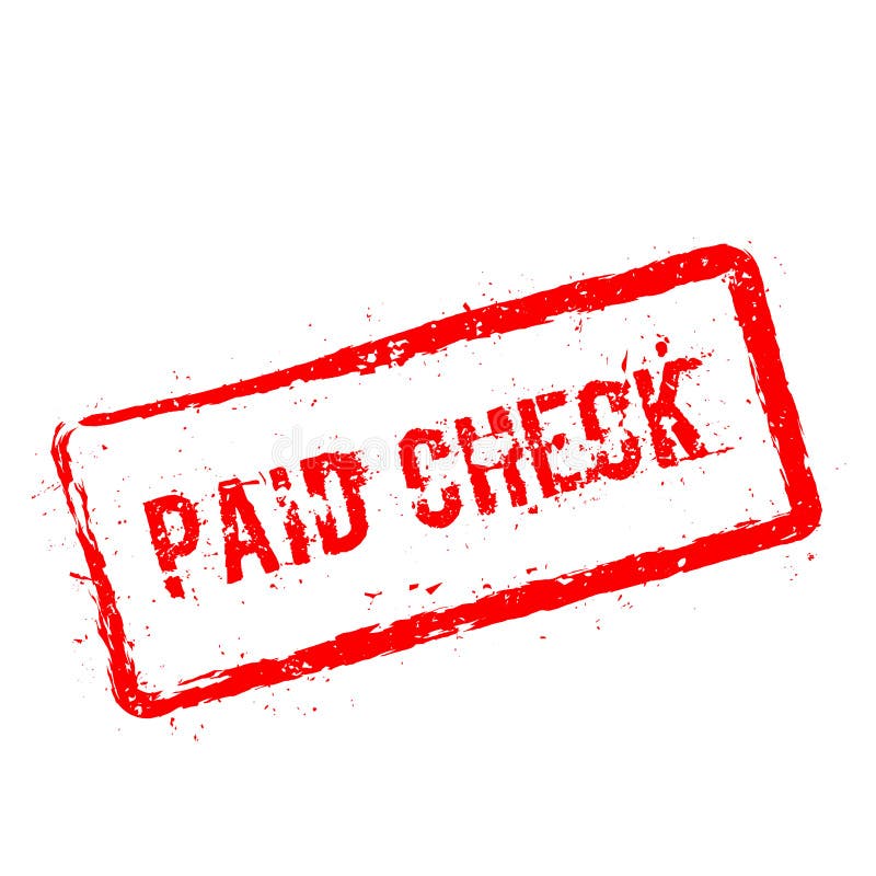 Paid Check Red Rubber Stamp Isolated on White. Stock Vector ...