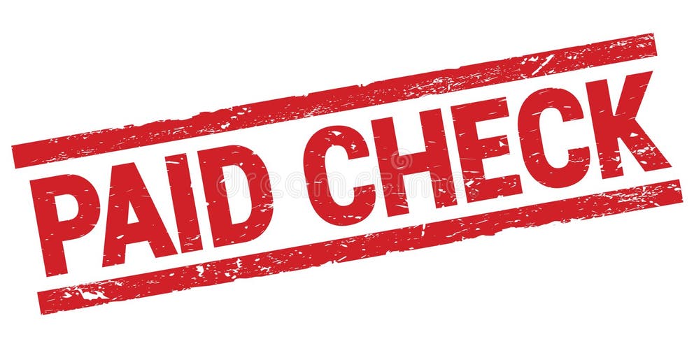 PAID CHECK Text on Red Rectangle Stamp Sign Stock Illustration ...