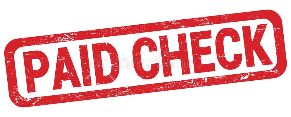 PAID CHECK Text Written on Red Rectangle Stamp Stock Illustration ...