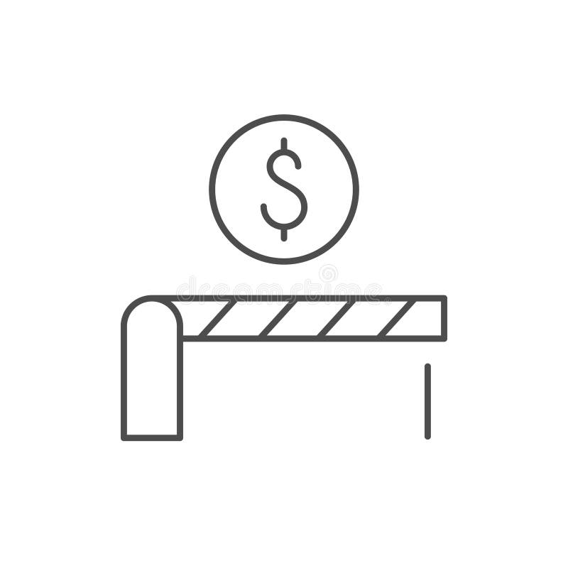 Paid Entry Line Outline Icon Stock Vector - Illustration of modern ...