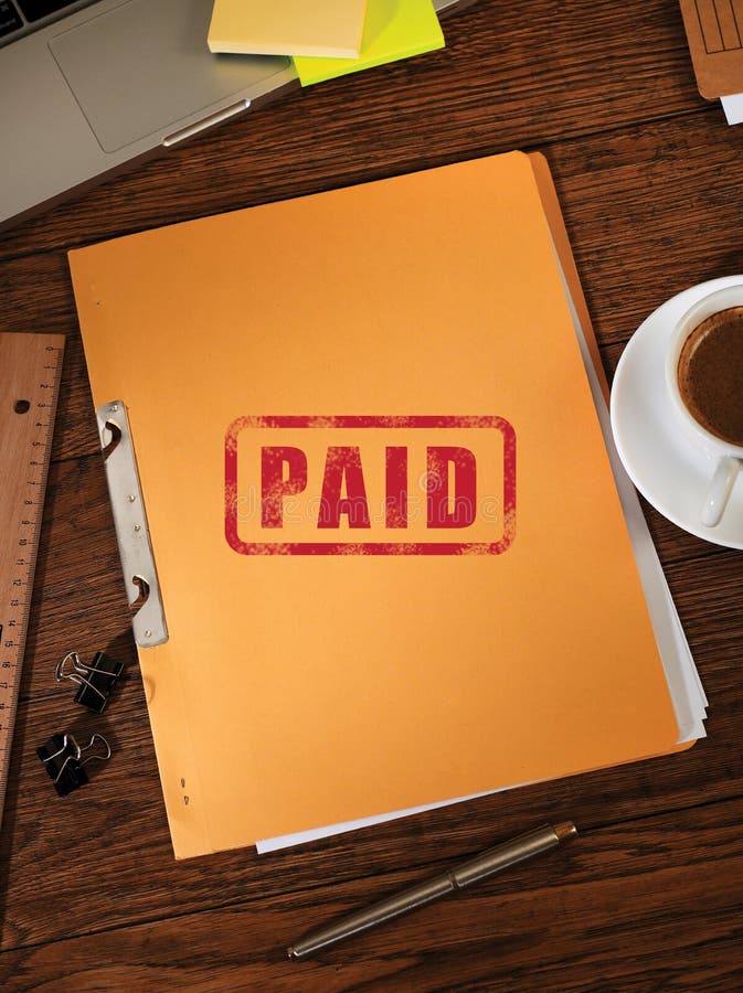 Paid folders concept stock photo. Image of supply, technique - 112983130