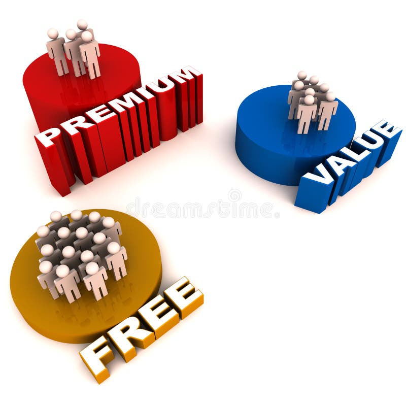 Paid and free services stock illustration. Illustration of premium ...