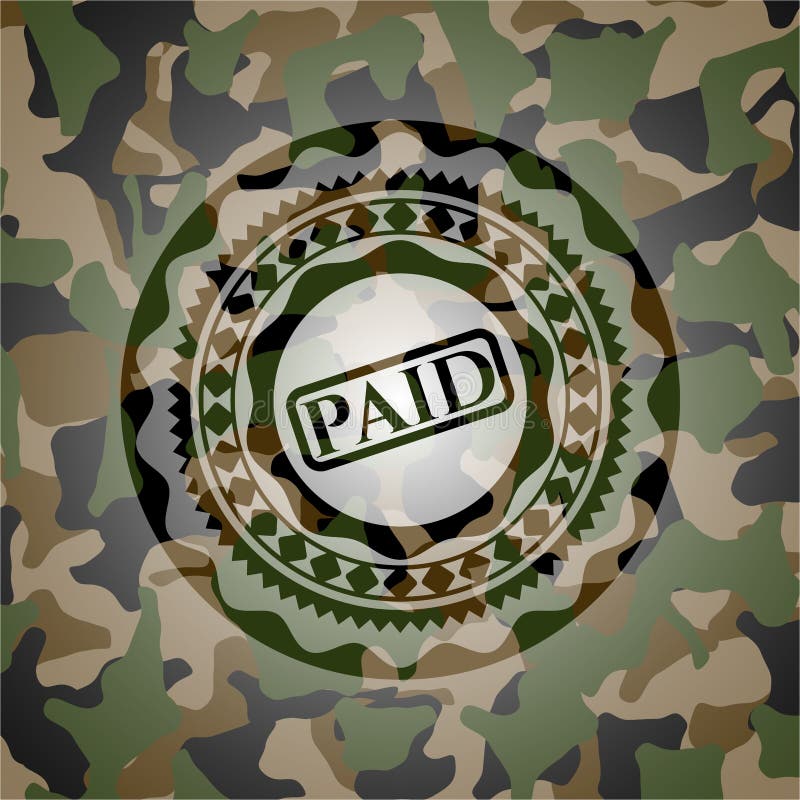 Paid Icon on Camouflage Texture. EPS10 Stock Vector - Illustration of ...