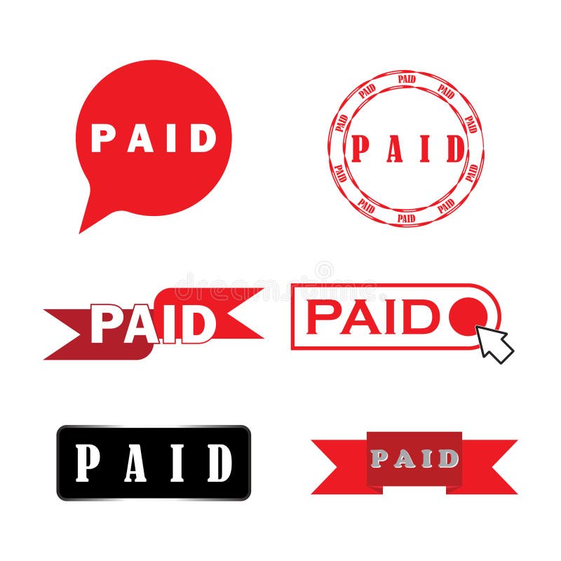 Paid icon stock vector. Illustration of text, grunge - 286234220