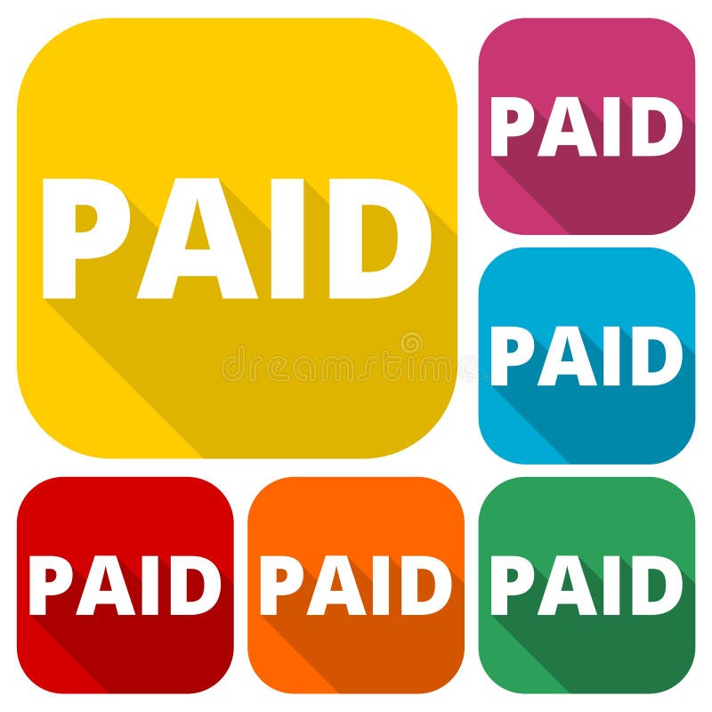 Paid with shadow stock illustration. Illustration of background - 81728352