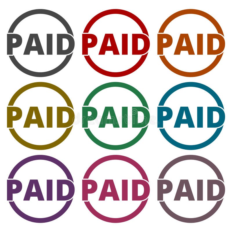 Paid Icons Set with Long Shadow Stock Vector - Illustration of line ...