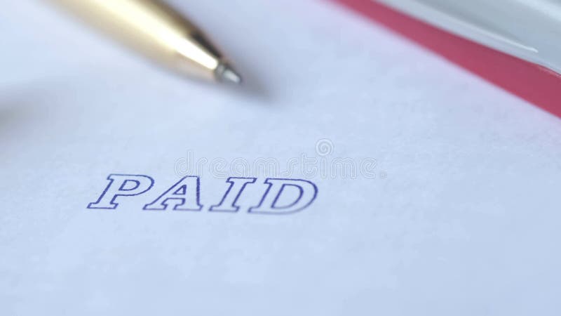 Paid Invoice and Rubber Stamp on Paper , Stock Video - Video of ideas ...