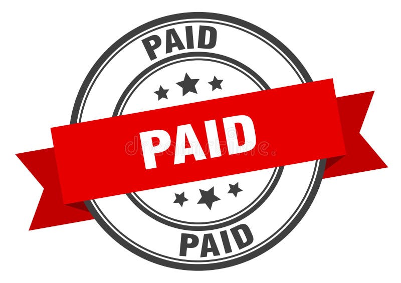 Paid label stock vector. Illustration of isolated, circle - 158945424