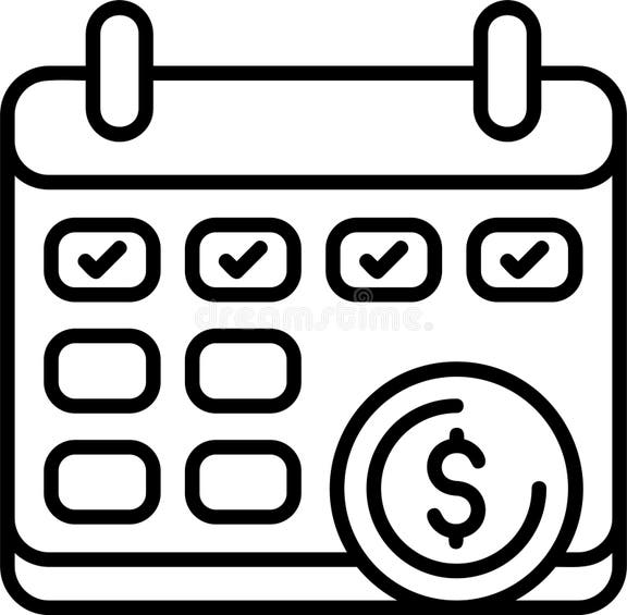 Paid Leave Outline Vector Icon Stock Vector - Illustration of labor ...