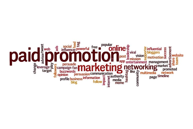 Paid Promotion Word Cloud Concept Stock Illustration - Illustration of ...