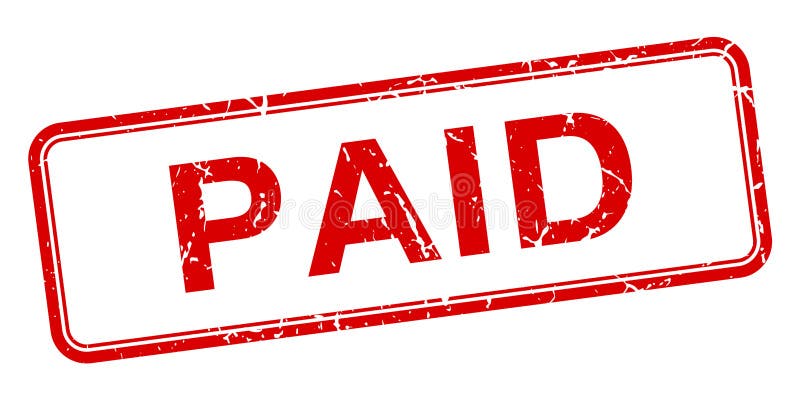 Paid Red Square Grungy Vintage Stamp Stock Vector - Illustration of ...