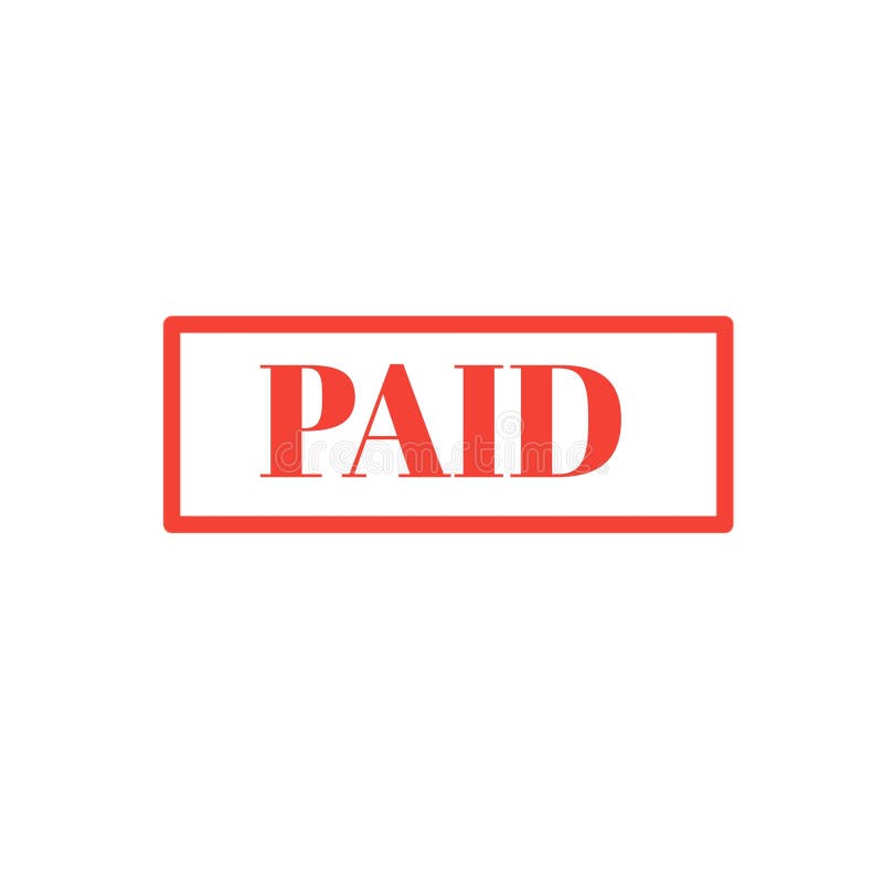 PAID red square stamp stock illustration. Illustration of label - 283263625