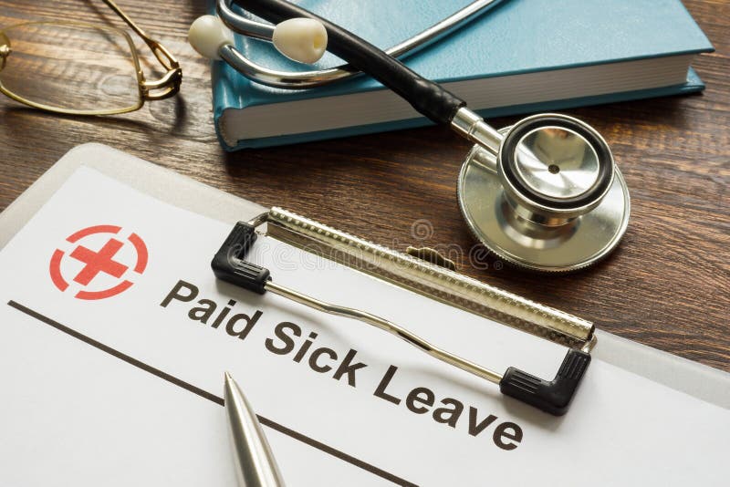 Sick Leave Message Left on a Messy Office Desk Stock Image - Image of ...