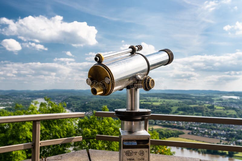 Paid Single Lens Telescope, Set on a High Vantage Point with a View of ...