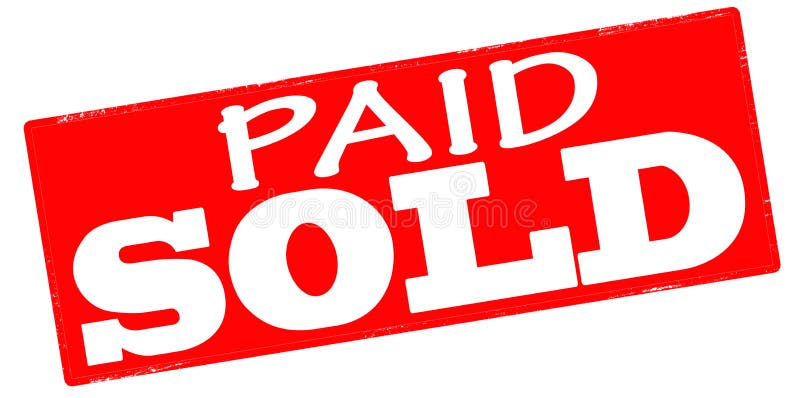 Paid sold stock illustration. Illustration of stamp - 109042838