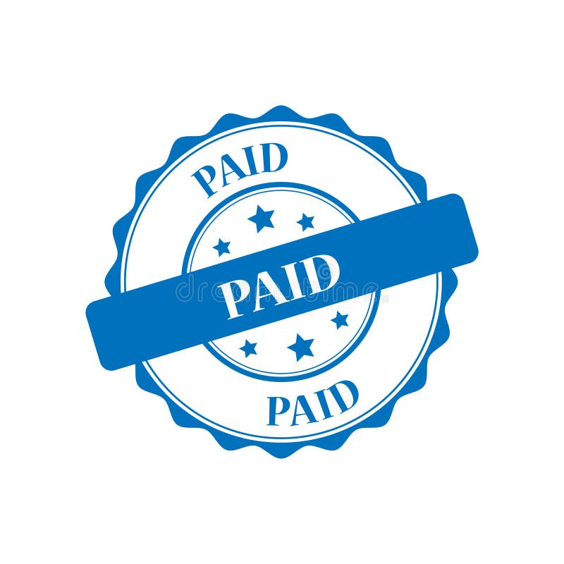 Paid blue stamp stock illustration. Illustration of icon - 97533409