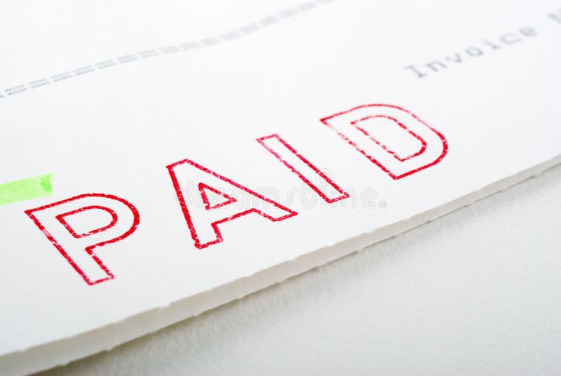Paid Stamp on Invoice stock image. Image of invoice, payment - 25087149