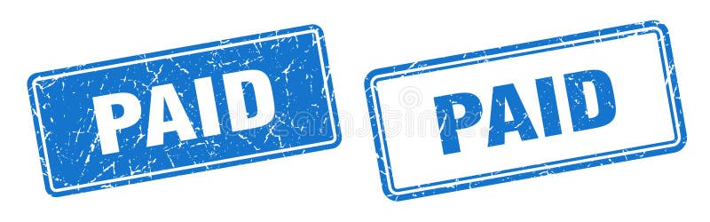 Paid Stamp Set. Paid Square Grunge Sign Stock Vector - Illustration of ...