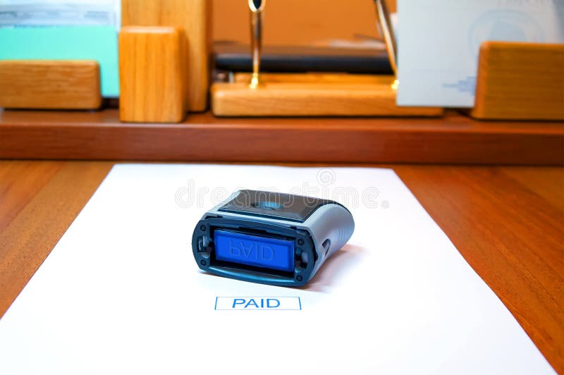 Paid stock photo. Image of finance, paid, stamp, accounting - 55689088