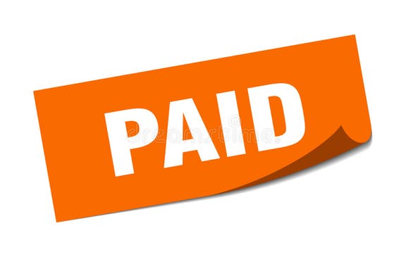 Paid sticker. stock vector. Illustration of template - 153889946