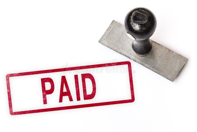 Paid Text Sign Label Stamp. Stock Photo - Image of isolated, deposit ...