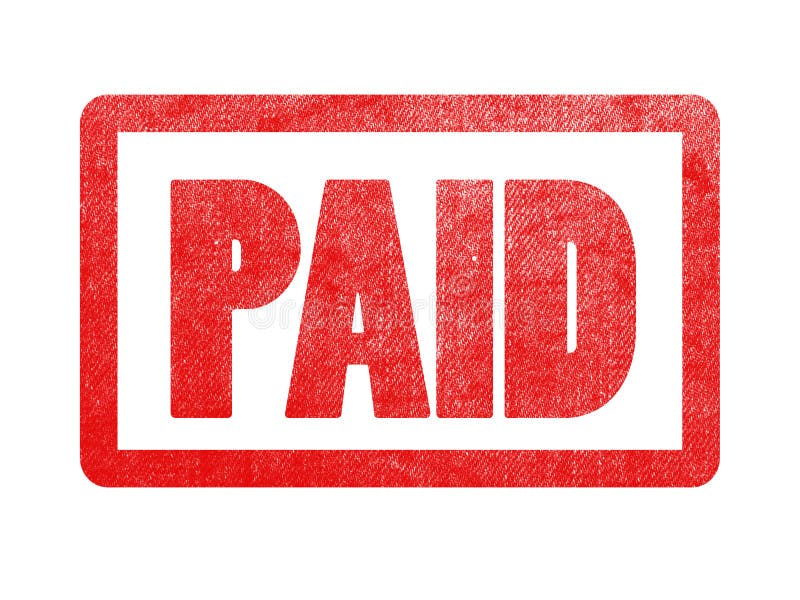 Paid Text Sign Label Stamp. Stock Photo - Image of isolated, deposit ...