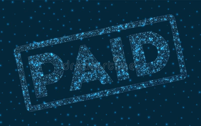 Paid Word in Digital Style. Stock Vector - Illustration of network ...