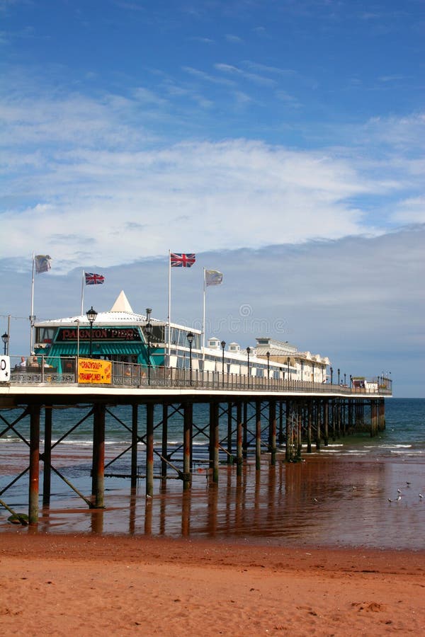 Paignton pier stock image. Image of sand, support, torbay - 11270535
