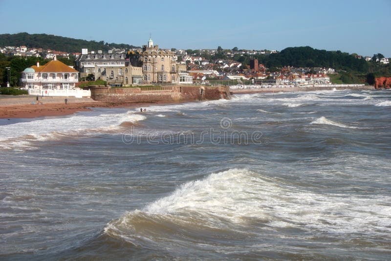 Paignton sea front stock image. Image of hotel, beach - 12540311