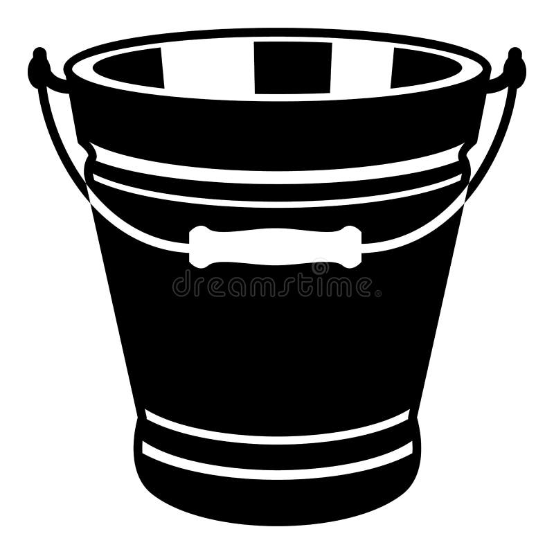 Pail icon, simple style stock vector. Illustration of campaign - 115576195