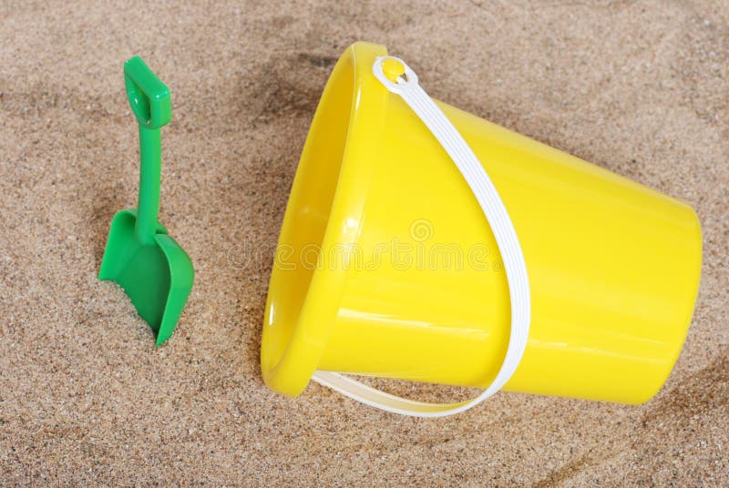 Pail and Shovel in the Sand Stock Image - Image of bucket, play: 12055521