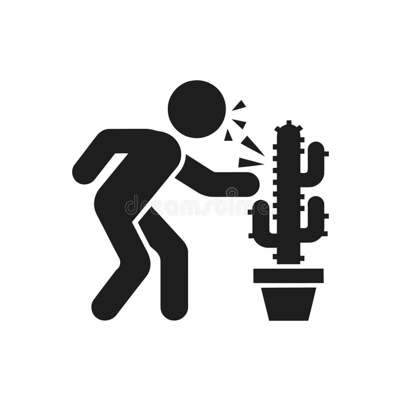 Pain from Cactus Touch Icon Stock Vector - Illustration of pain, cactus ...