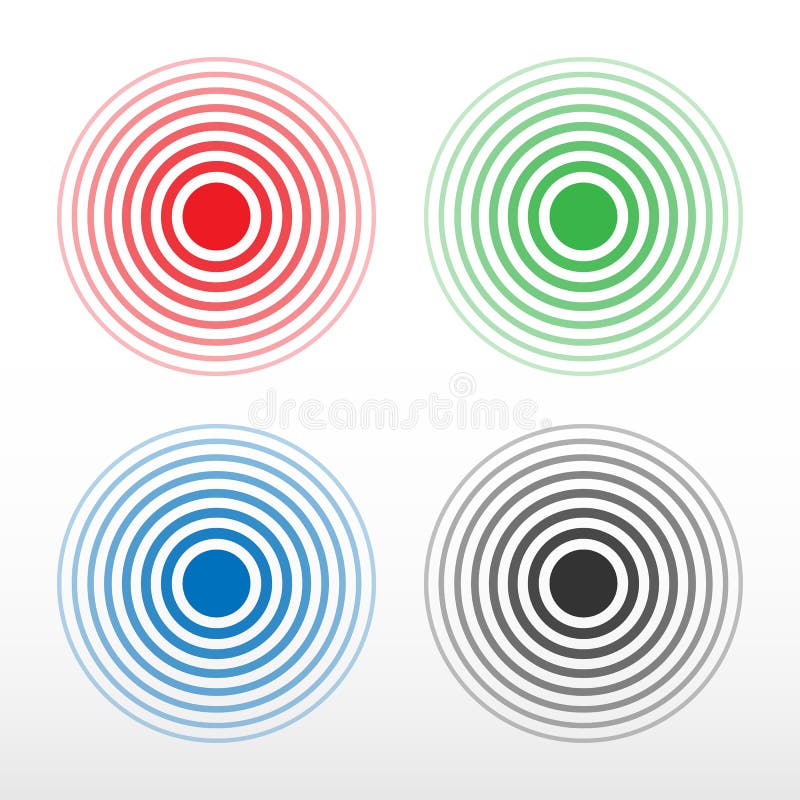 Pain Circle. Red Rings. Symbol Throbbing Pain. Medical Design Icon ...