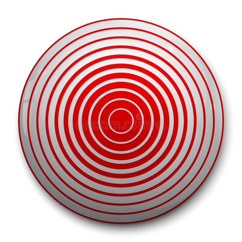 Pain Red Circle Icon For Inflammatory Ache Point. Vector Symbol For ...