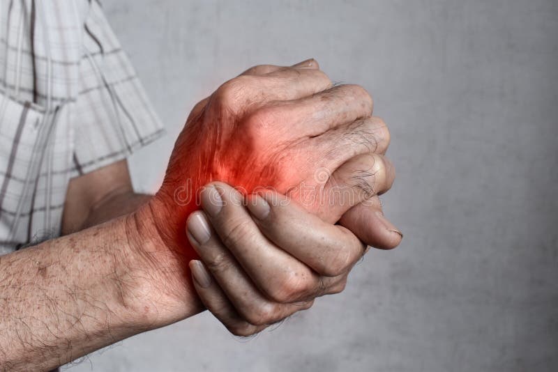 Pain in Hand of Asian Elder Man. Concept of Hand Pain, Arthritis and ...