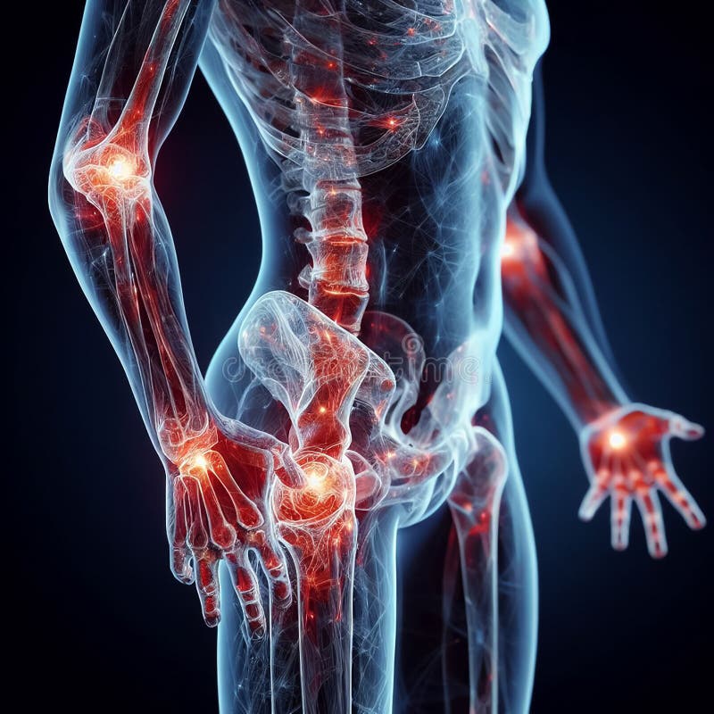 Pain and Inflammation in Human Body Joint Stock Illustration ...