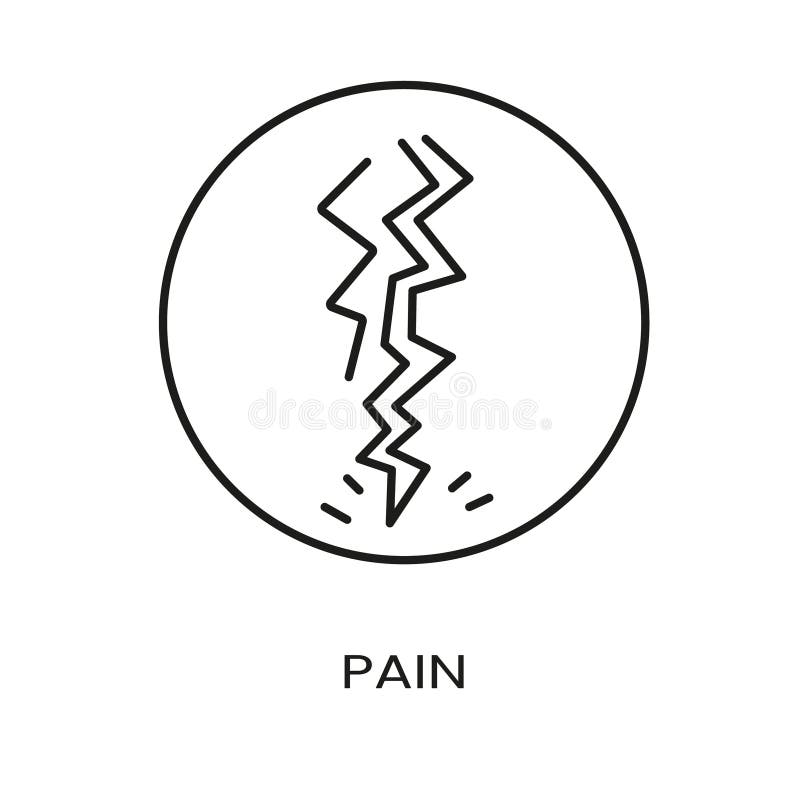 Pain Line Vector Icon with Editable Stroke Stock Vector - Illustration ...