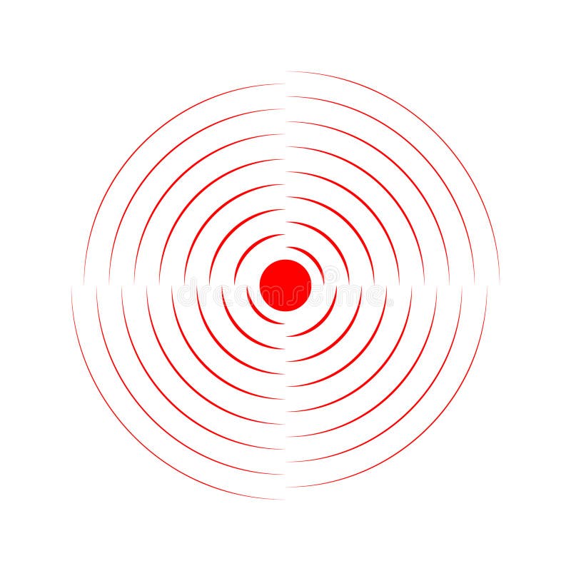 Pain Localization Icon. Red Concentric Circles. Target, Coverage or ...