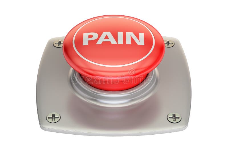 Pain Red Button, 3D Rendering Stock Illustration - Illustration of ...