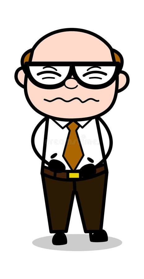 Pain - Retro Cartoon Office Old Boss Man Vector Illustration Stock ...