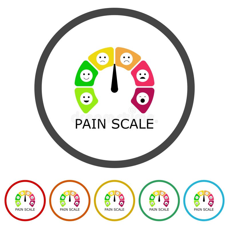 Pain Scale Color Icon. Set Icons in Color Circle Buttons Stock Vector ...