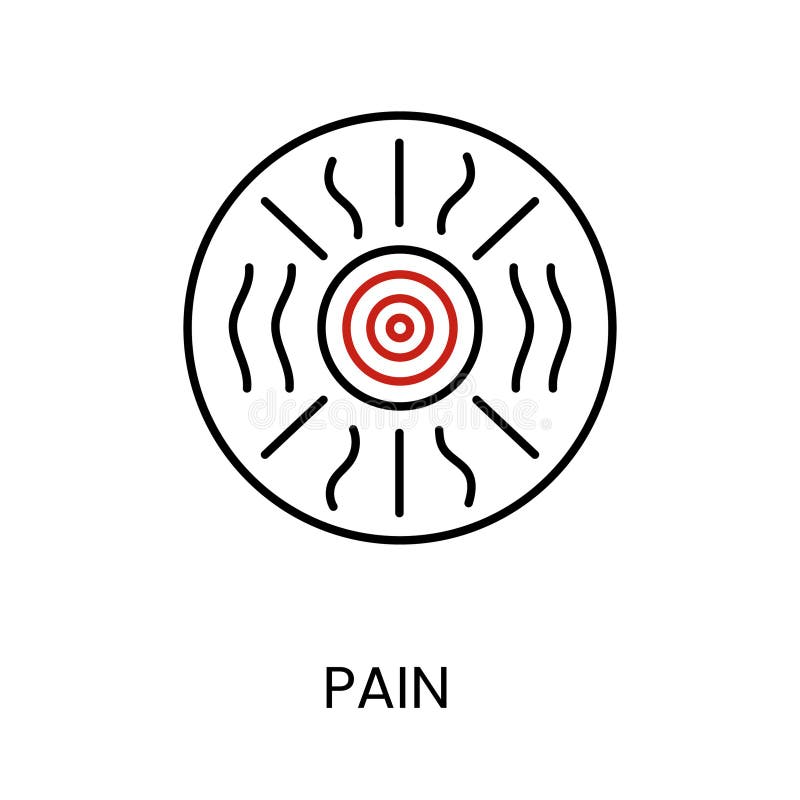 Pain Vector Line Icon Showing Discomfort Stock Vector - Illustration of ...